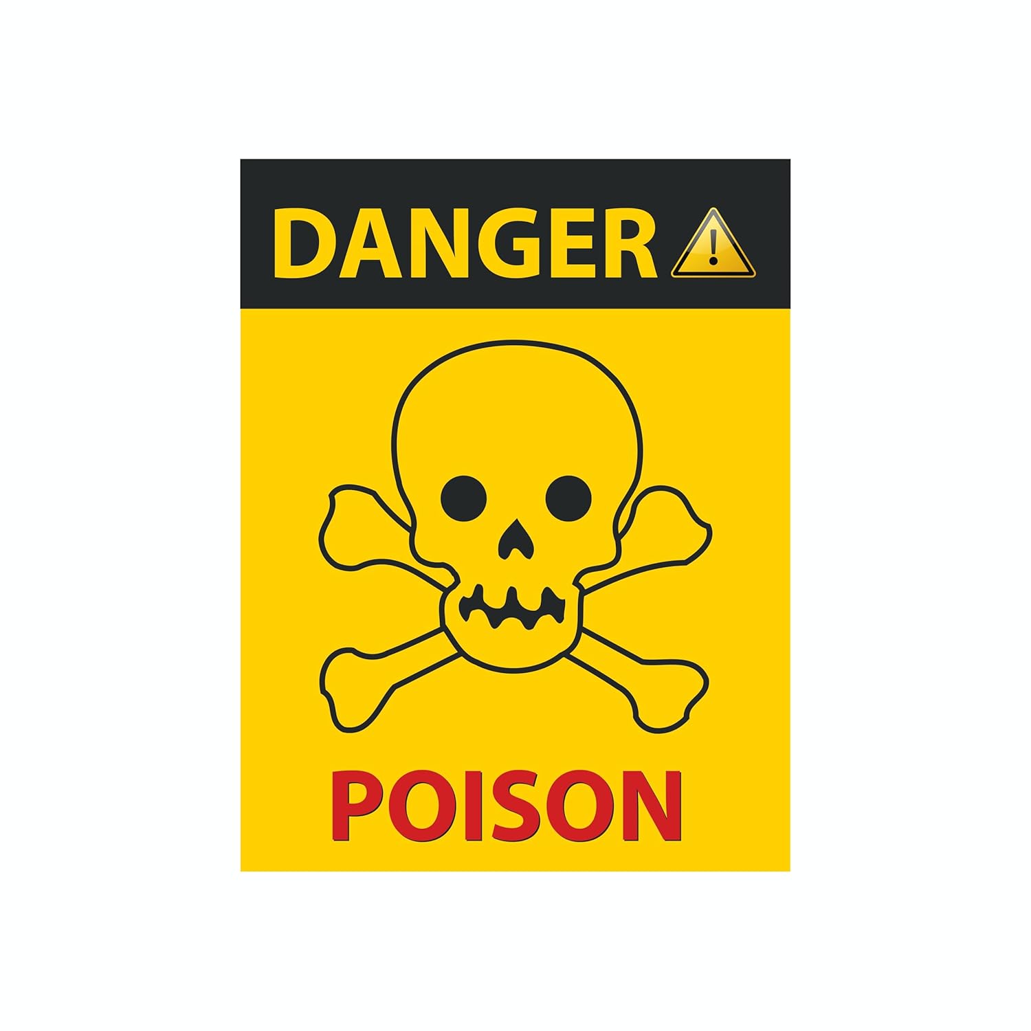 Anne Print Solutions® Danger Poison Sticker Self Adhesive Vinyl Pack of ...
