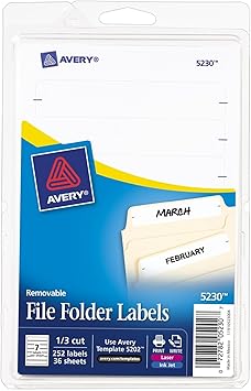 Amazon.com : Avery File Folder Labels on 4" x 6" Sheets, Removable ...