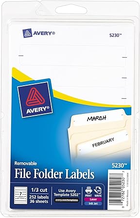 Amazon.com : Avery File Folder Labels on 4" x 6" Sheets, Removable ...