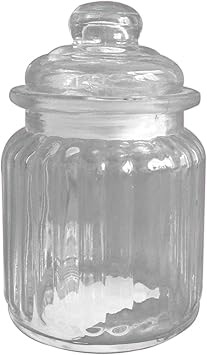 12cm Clear Glass Small Storage Jar with Lid - Vintage Wedding Home Vase ...