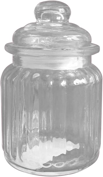 12cm Clear Glass Small Storage Jar with Lid - Vintage Wedding Home Vase ...