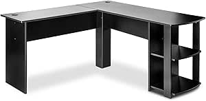Merax L-Shaped Gaming Desk: Black Corner Desk for Home Office, PC ...