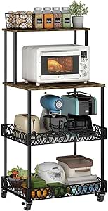 Amazon.com - Fidktuveㅤ Vertical Kitchen Baker Rack, 4-Tier Microwave ...