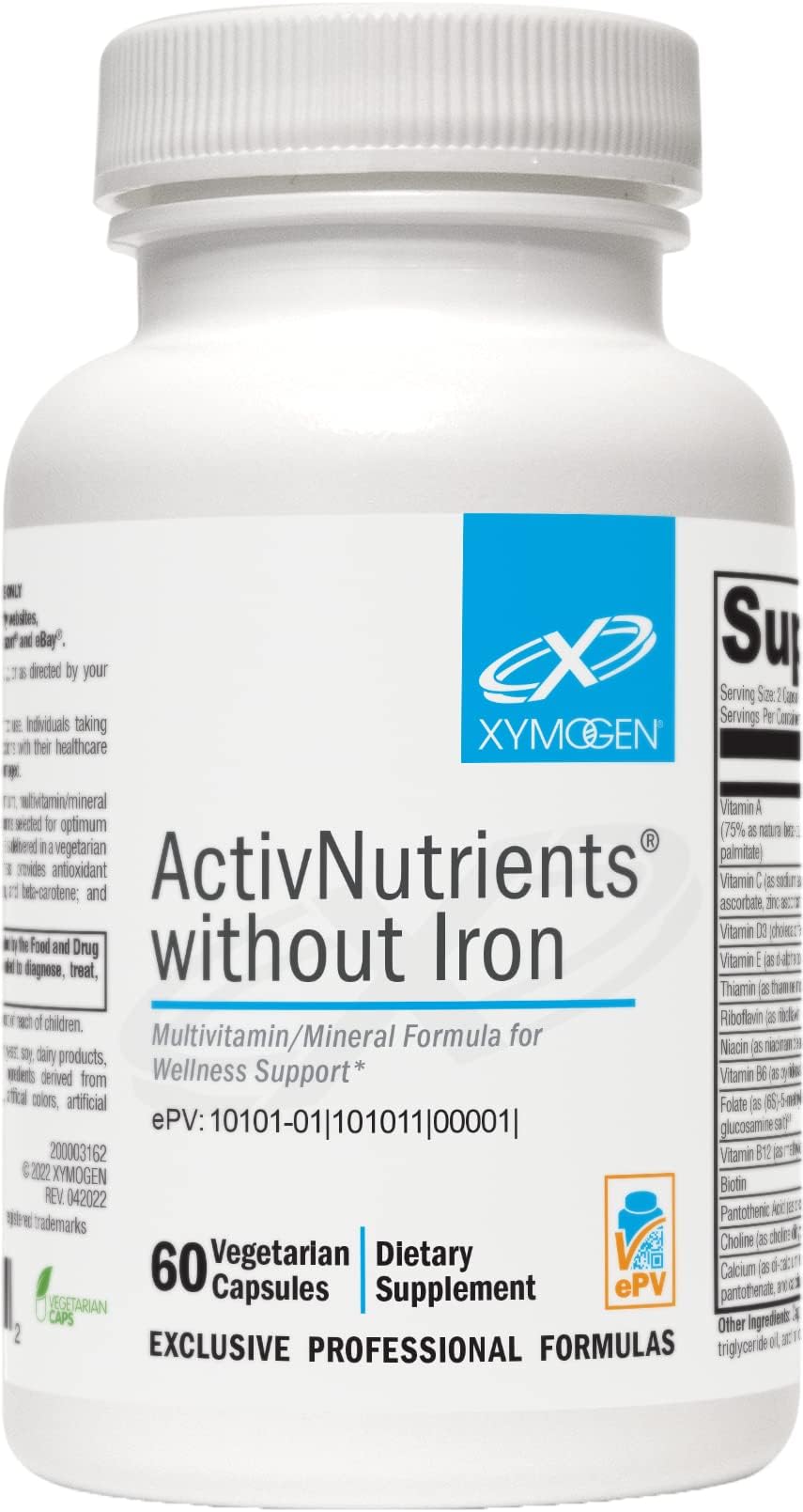 Amazon.com: XYMOGEN ActivNutrients Without Iron - Multivitamin ...