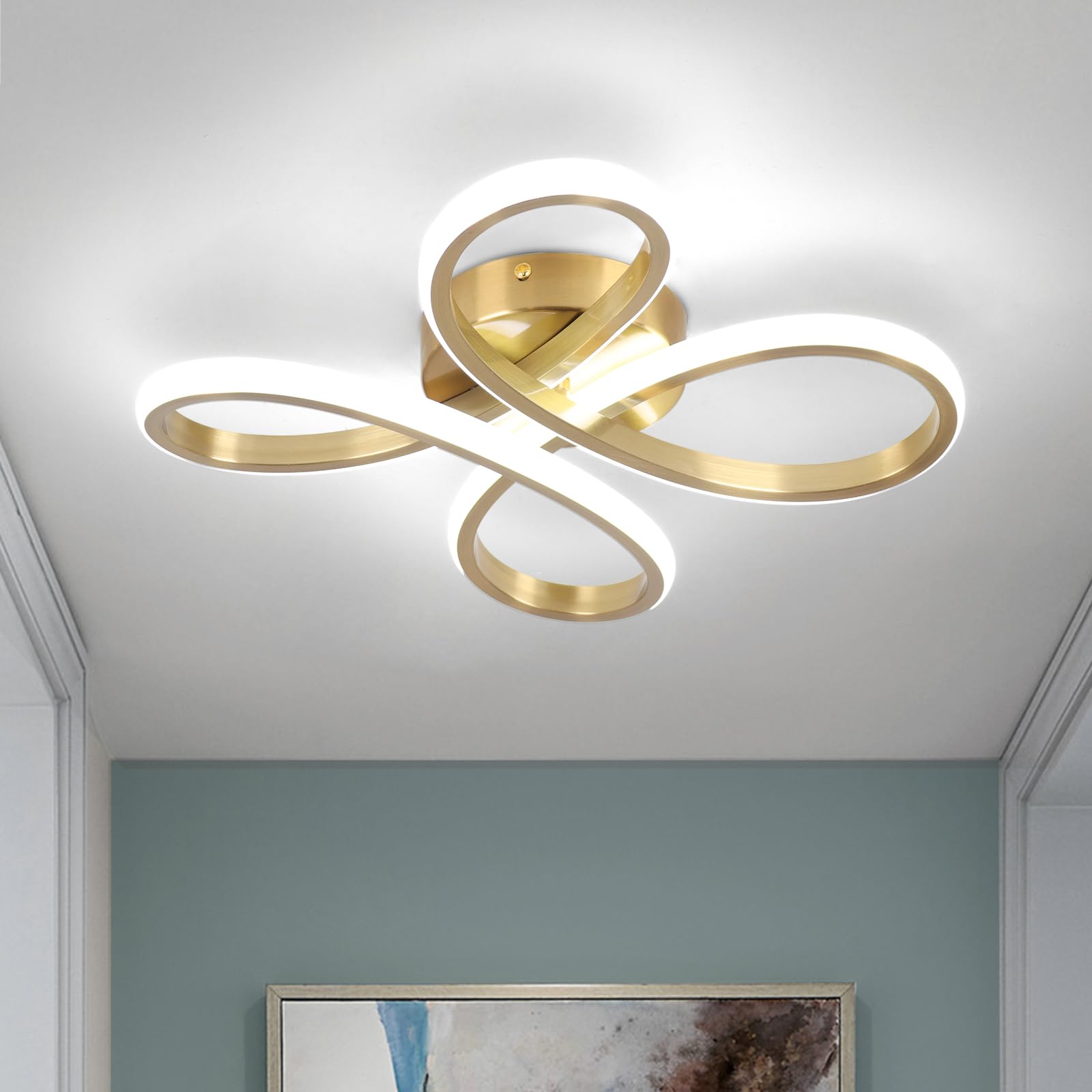 ADISUN Modern LED Ceiling Light, 6000K Semi Flush Mount Ceiling Light ...