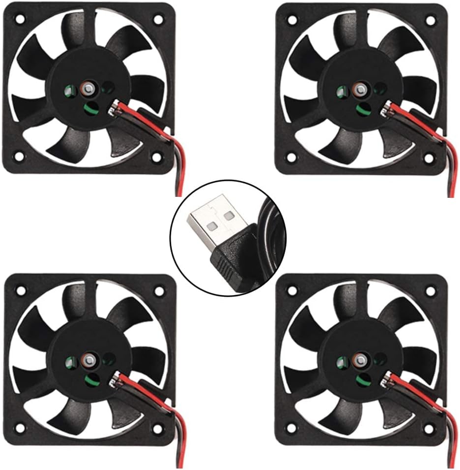 Amazon.com: UMLIFE 50mm Fan 5V USB Brushless DC Cooling Fan, 4 Pack ...