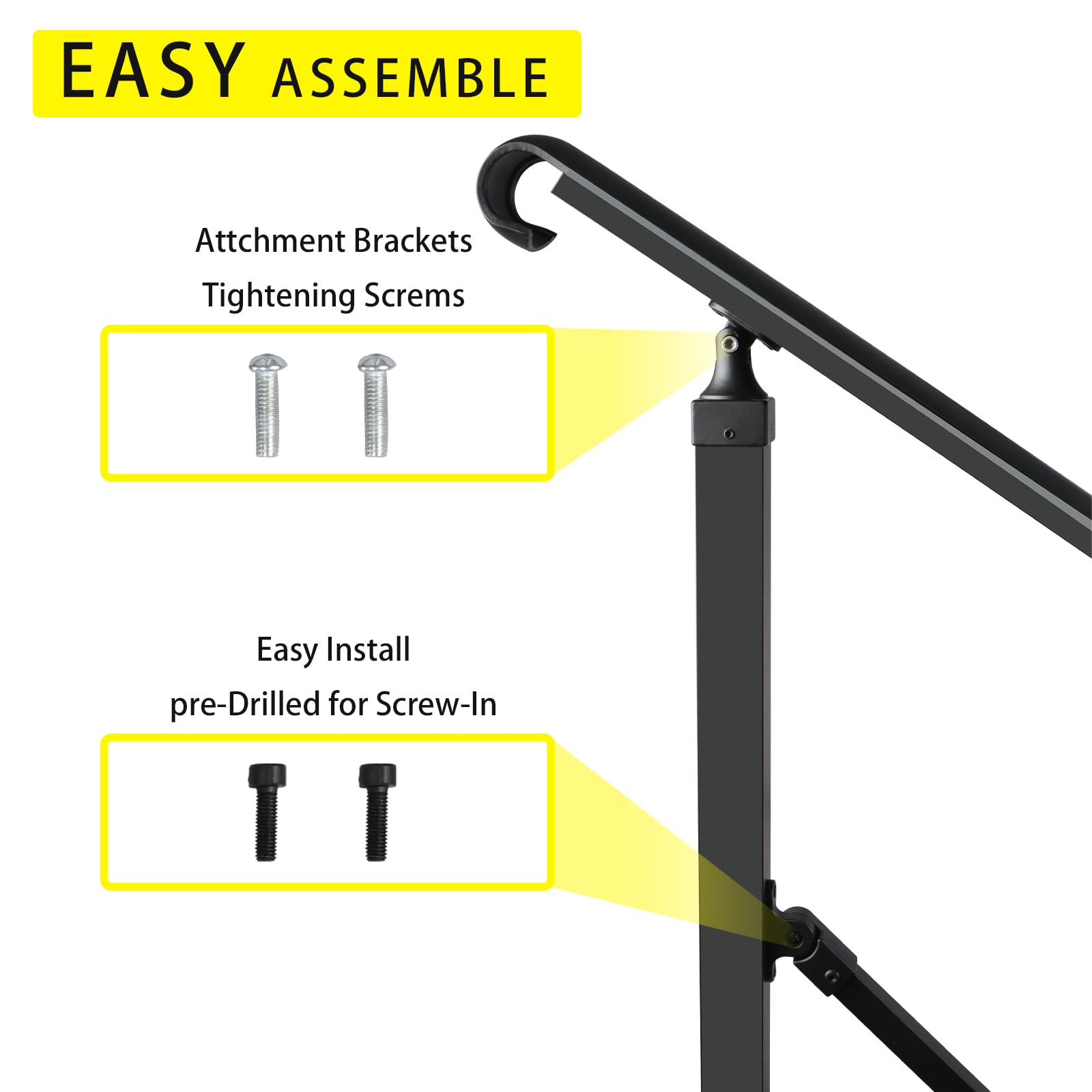 VEVOR VEVOR 40mm Pipe Wrought Iron Handrail Steps Handrails, 43% OFF