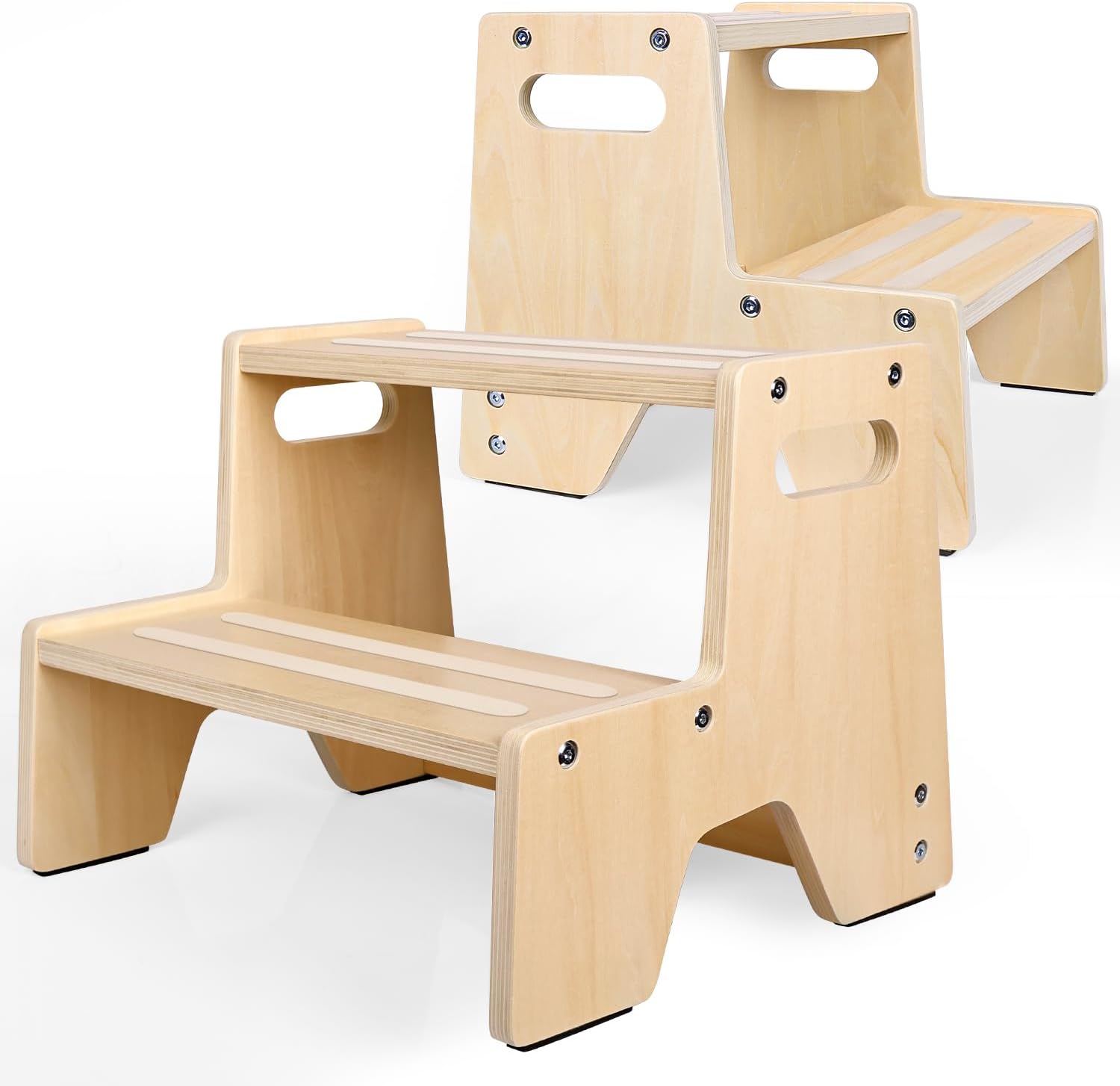Amazon.com: Uiirvdy Toddler Step Stool, 2-Pack Wooden 2-Step Stool for ...
