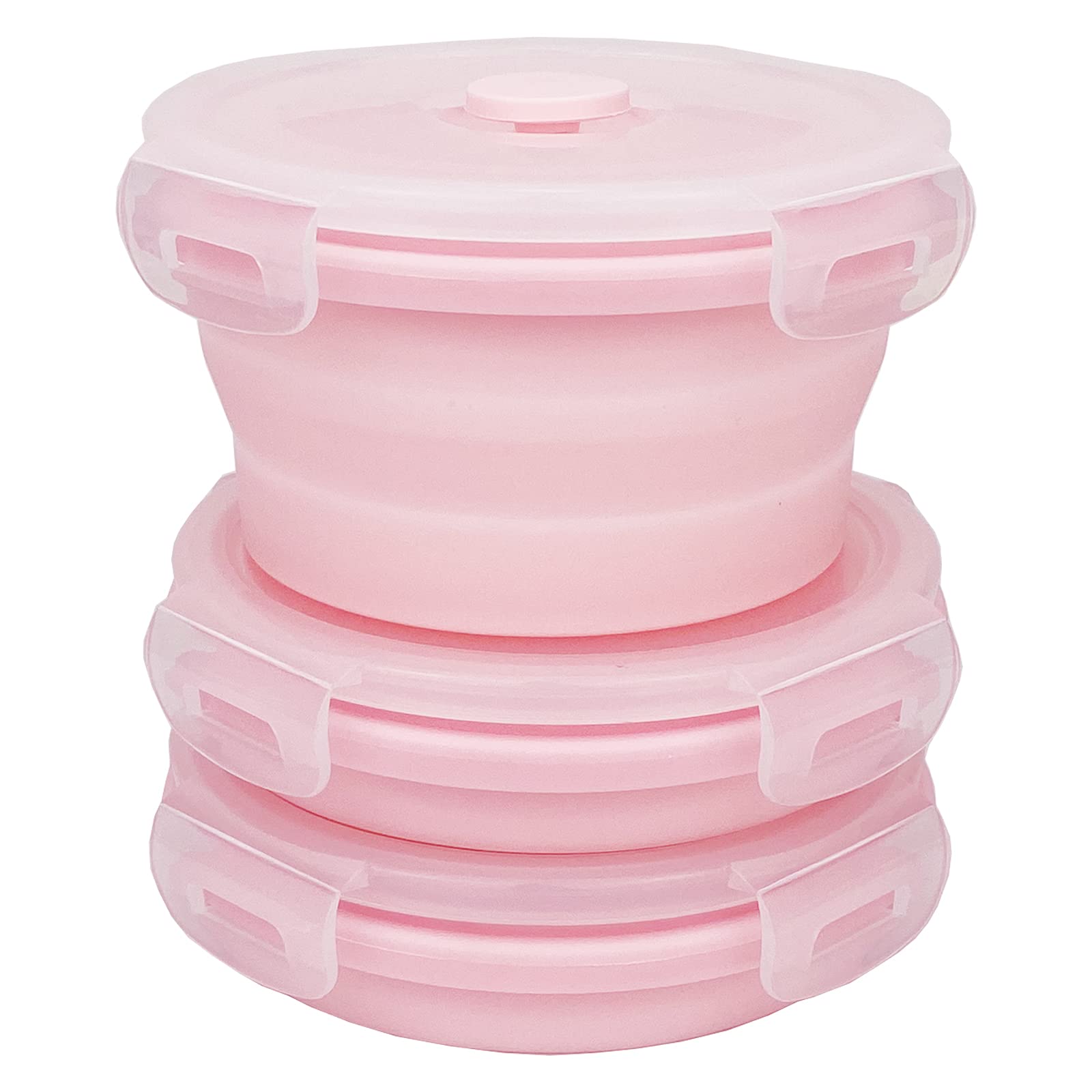 Amazon.com: CCyanzi 3piece Round Collapsible Bowl with Lids, Silicone ...