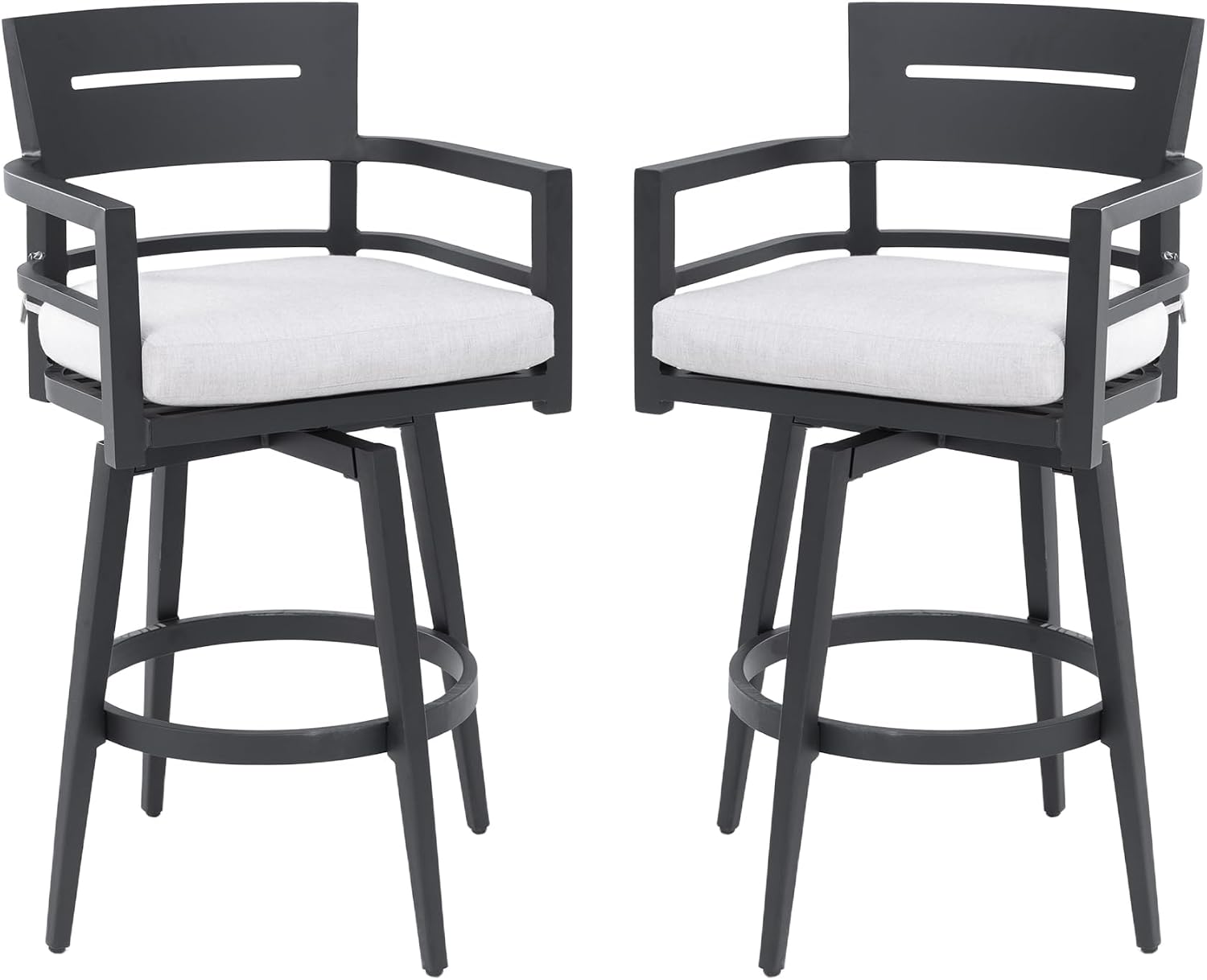 Amazon.com: NICESOUL Aluminum Outdoor Swivel Bar Stools Set of 2 ...