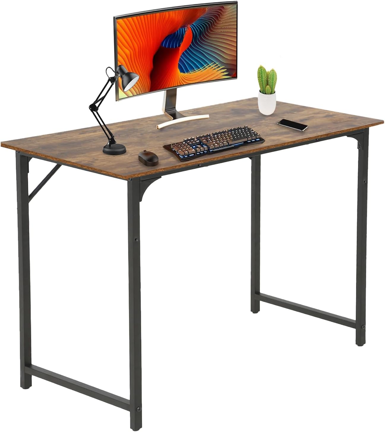 Amazon.com: Ruesleag Home Office Desk 47.2IN Computer Desk Writing ...