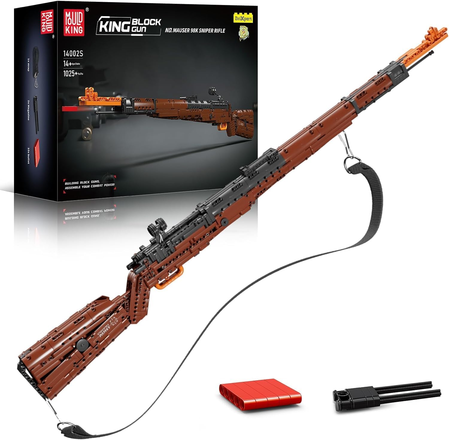 Amazon.com: Mould King MOC 98K Sniper Rifle Building Blocks Kit, 14002 ...