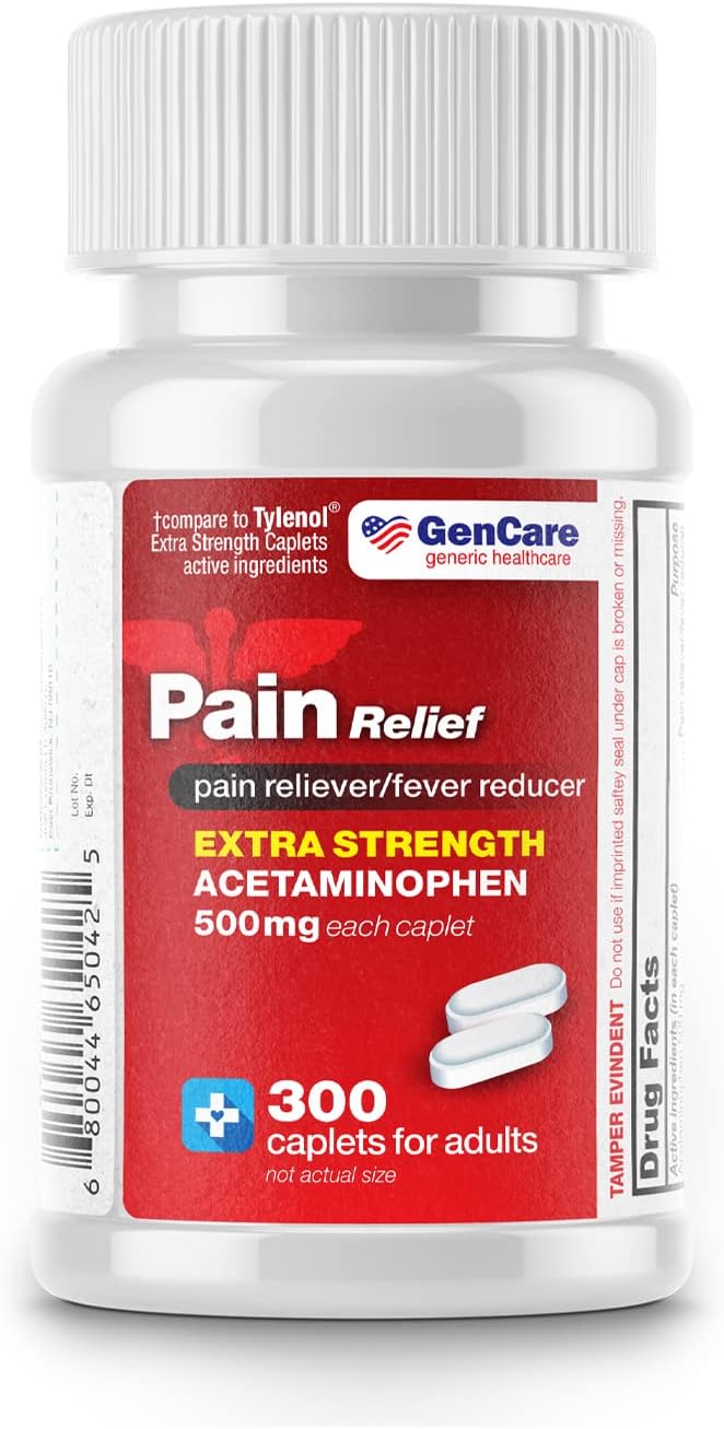 Amazon.com: GenCare - Extra Strength Pain Relief Acetaminophen 500mg ...