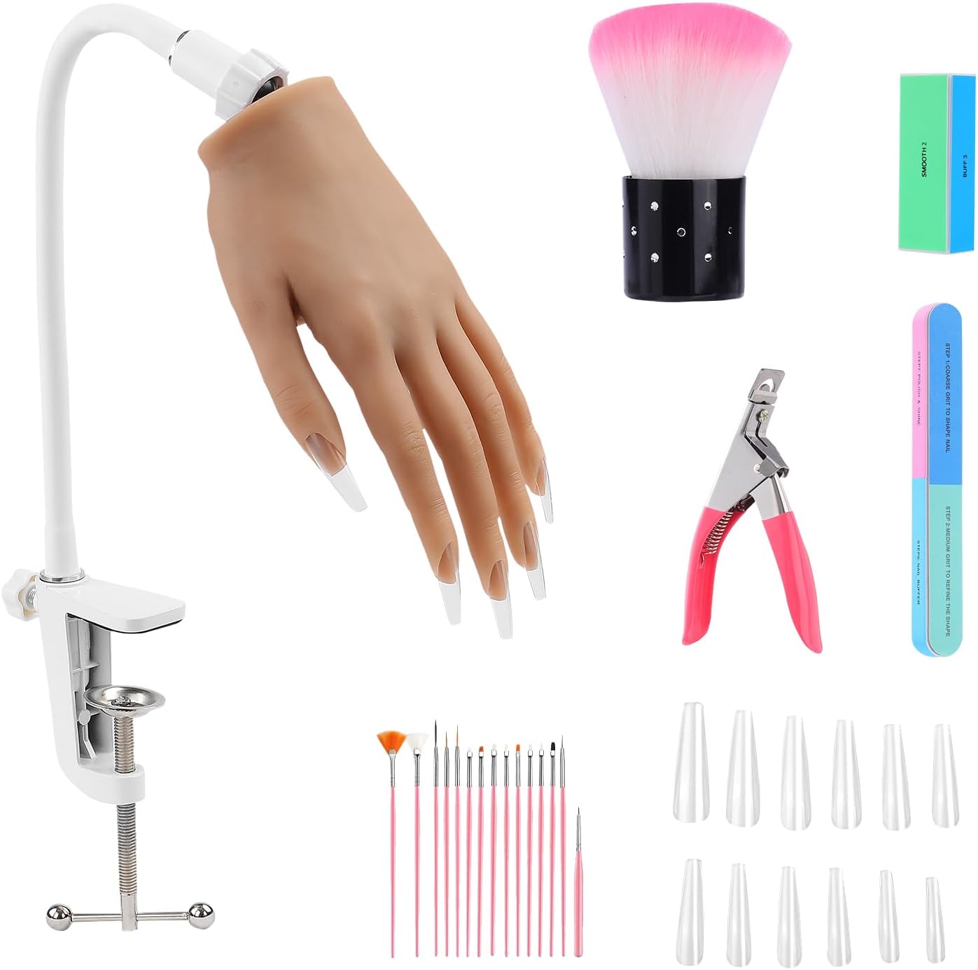 Amazon.com: Practice Hand for Acrylic Nails, Silicone Hand for Nail ...