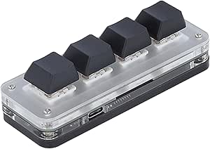 Mini 4 Key Keypad, One Handed Mechanical Gaming Keyboard, USB C Wired ...