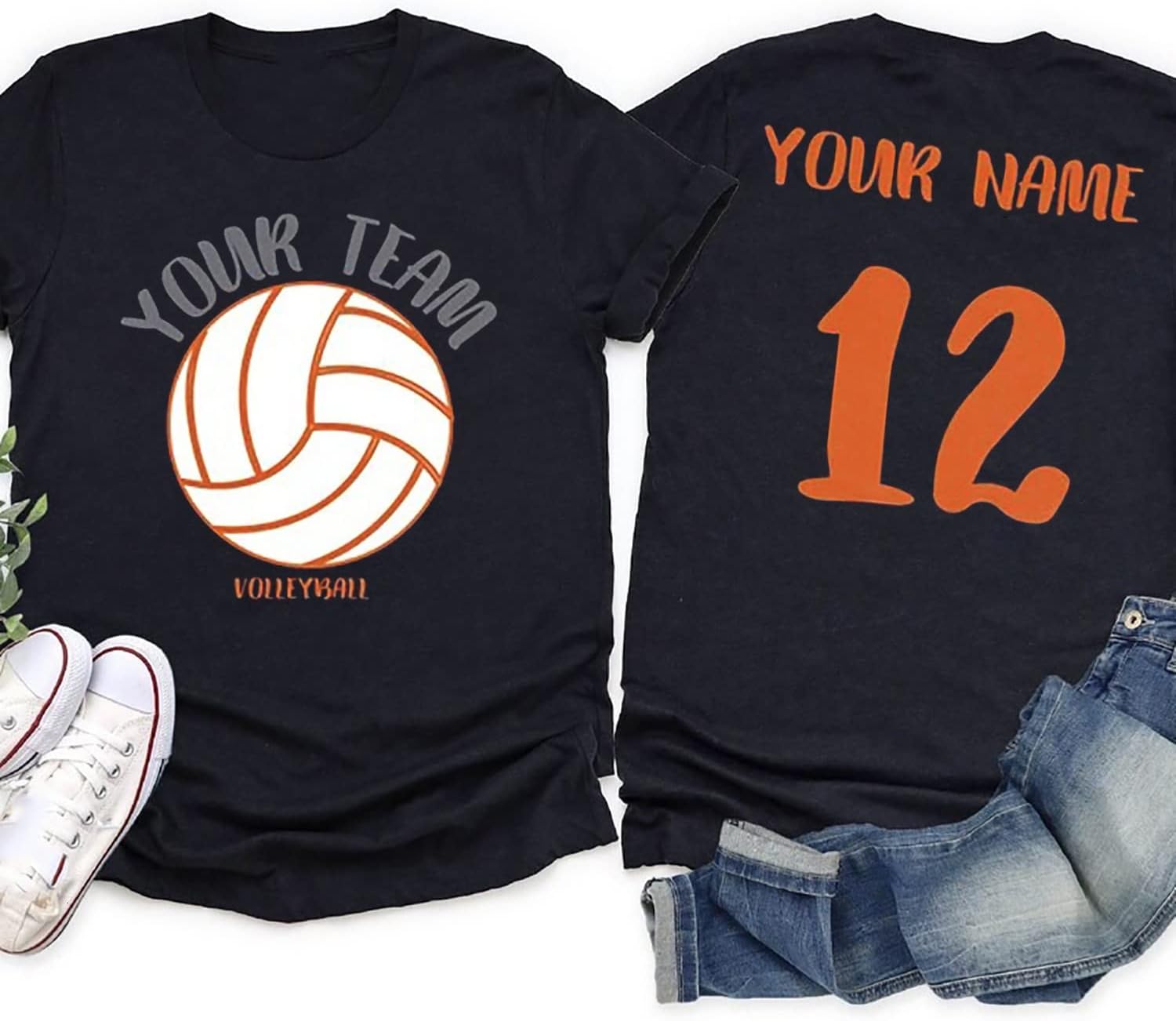 Amazon.com: Custom Two Sided Volleyball Team Shirt, Custom Name And ...