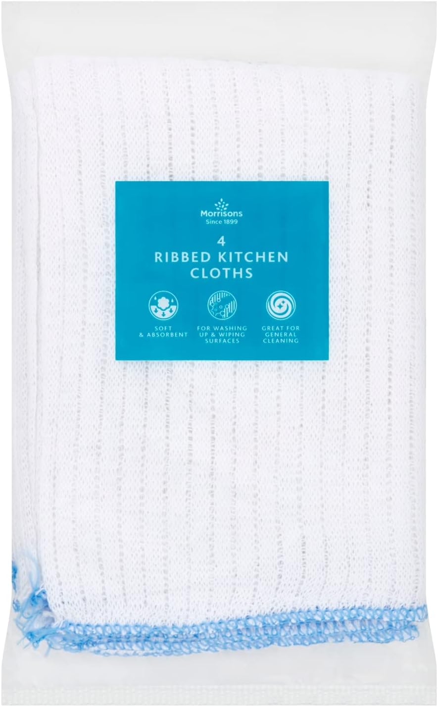 Morrisons 4 Ribbed Kitchen Cloths : Amazon.co.uk: Home & Kitchen