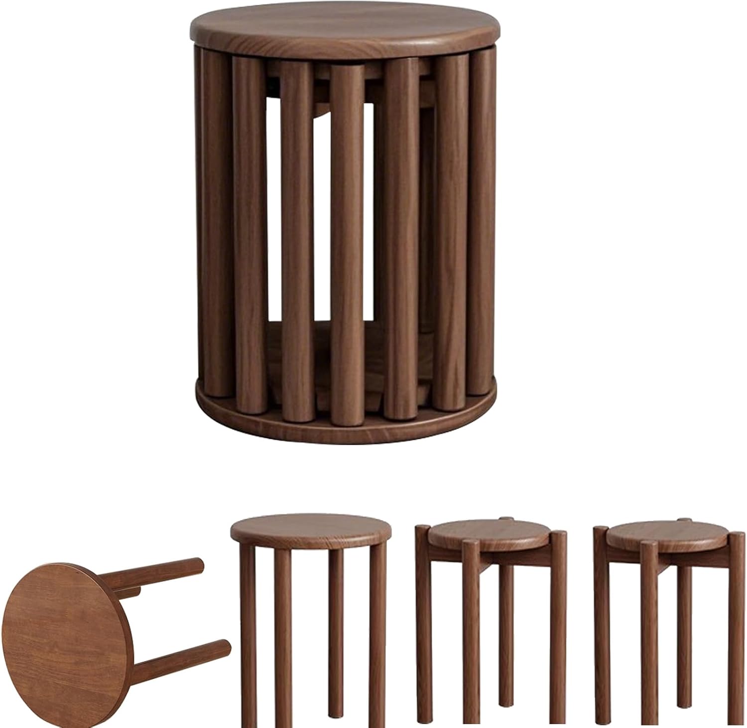 Amazon.com: Fnylotusr Stackable Stools Set of 4, Nesting Stools ...