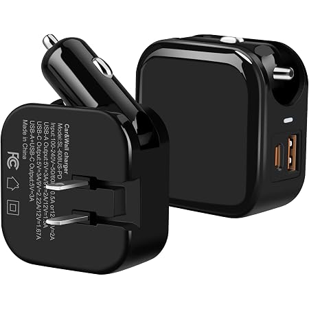 Amazon.com: USB Wall Car Charger Combo, 2.1A 2 in 1 Dual Port USB Car ...