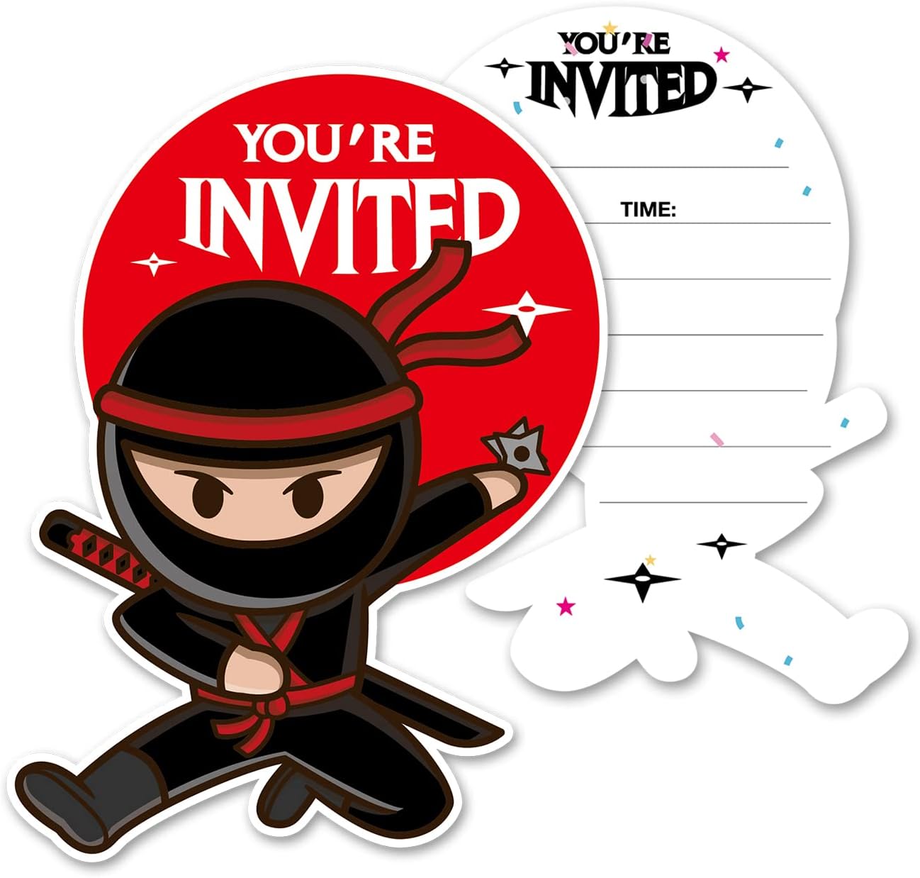 Amazon.com : 20 Ninja 7th Birthday Party Invitations with Envelopes ...