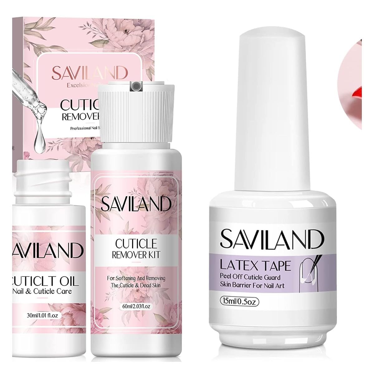 Amazon.com: Saviland Cuticle Remover and Cuticle Oil Kit and Liquid ...