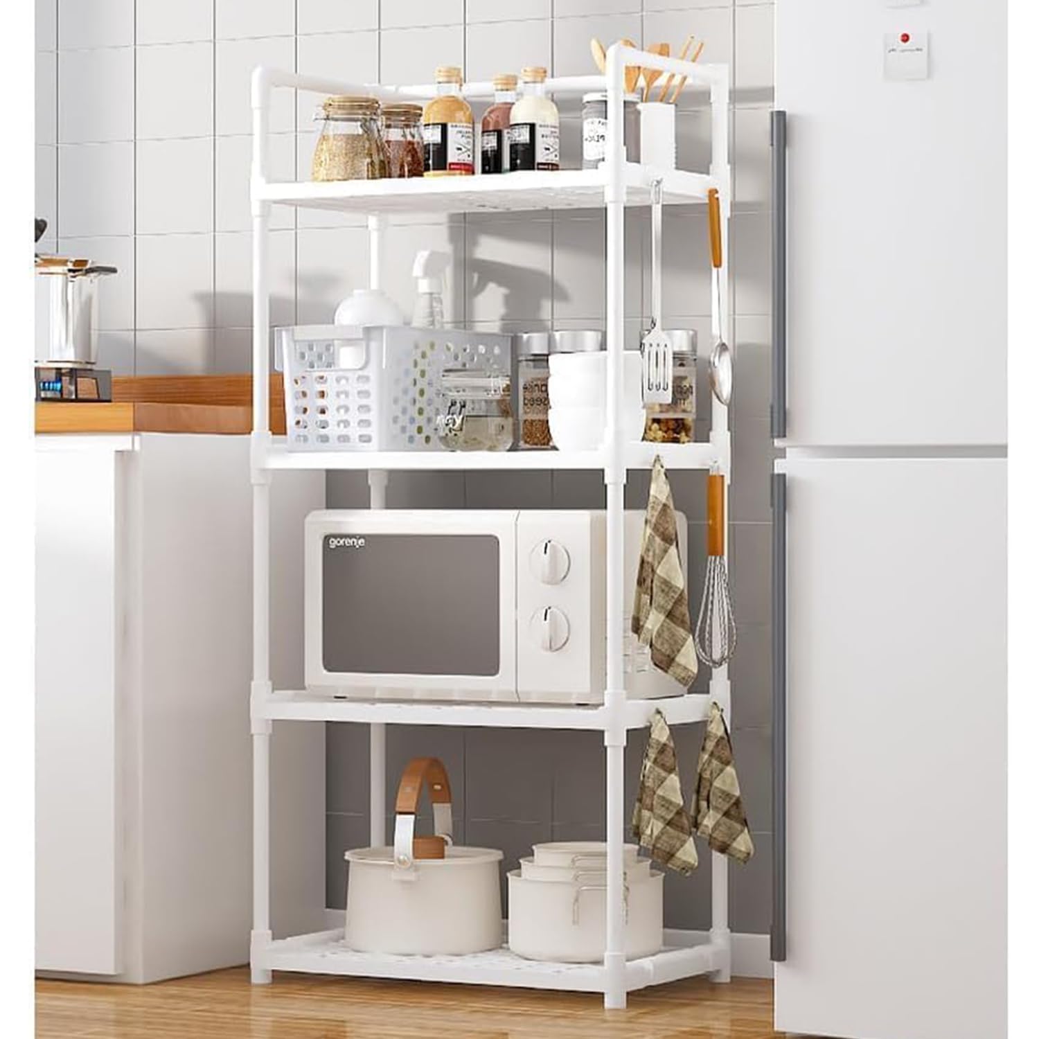 Lukzer 4-Tier Multipurpose Kitchen Storage Rack for Home | Modular ...