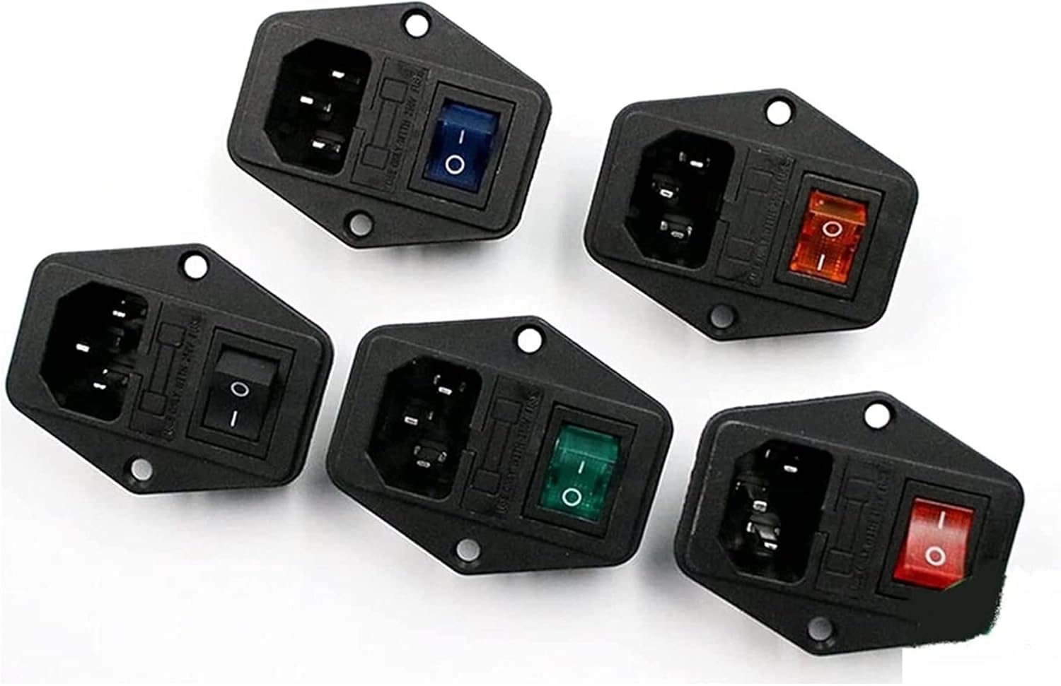 Amazon.com: 10A AC 250V 3 Terminal Power Socket with Fuse Holder Rocker ...