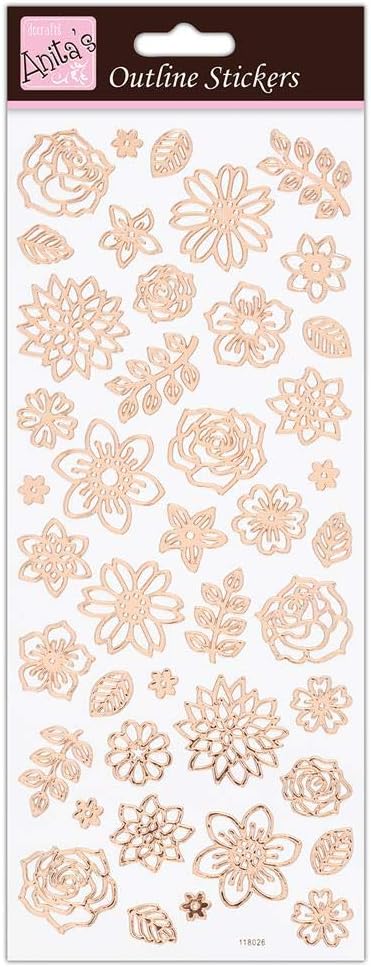 Anita's ANT 810288 Scrapbooking Stickers, Rose Gold On White, One Size ...