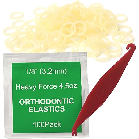 Amazon.com : Orthodontic Elastic Gap Teeth Bands &Floss - Size 1/8 ...