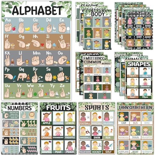 Amazon.com: gisgfim 51Pcs ASL Alphabet Line Bulletin Board Set ASL ...