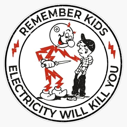 Amazon.com: Warning Reddy'S Electricity Will Kill You Kids Vinyl ...