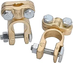 Zreneyfex Brass Battery Terminal Connector Clips 2 Pack, Positive ...