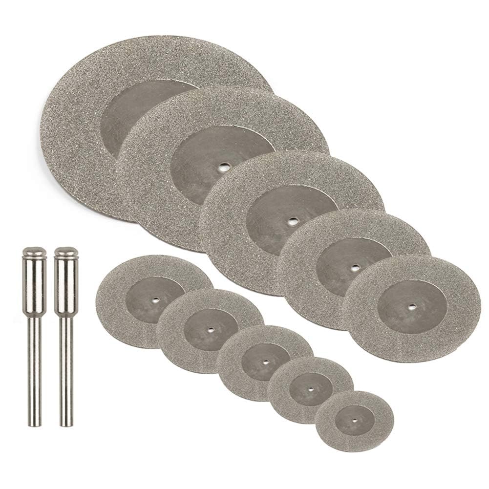 Yakamoz 10Pcs Assorted Small Diamond Cutting Wheel with Mandrel Cutoff ...