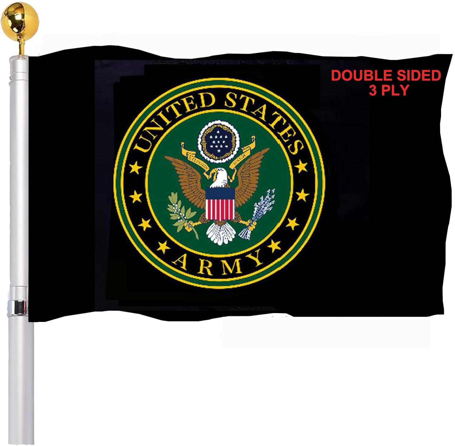 Amazon.com : US Army Military Crest Emblem Flags 3x5 Outdoor Double ...