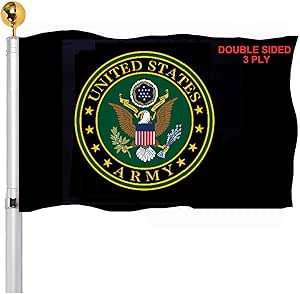 Amazon.com : US Army Military Crest Emblem Flags 3x5 Outdoor Double ...