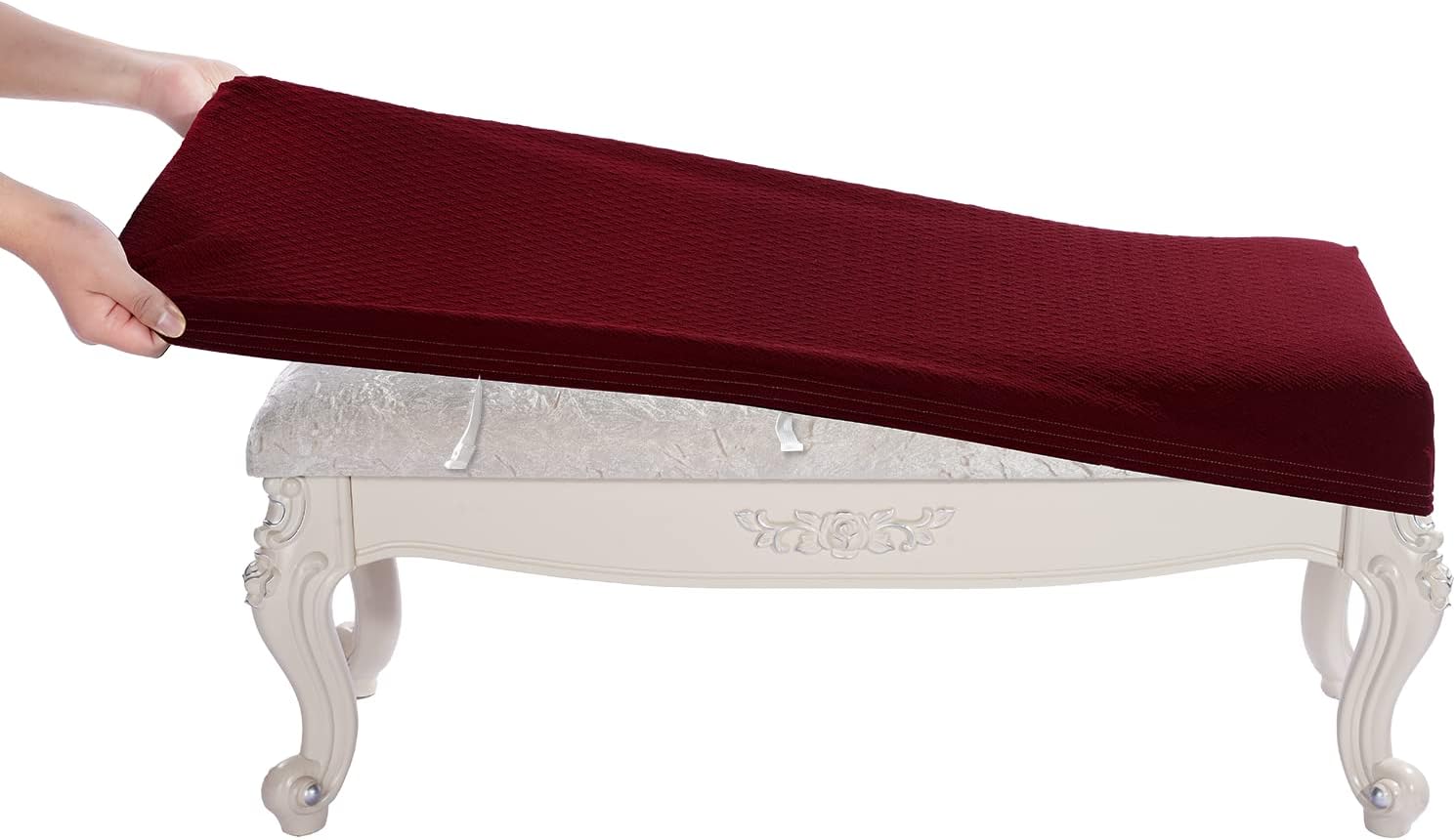 BUYUE Luxury Shoe Bench Cover, (36.5"- 48") L x (13.8"- 18") W Stretch ...