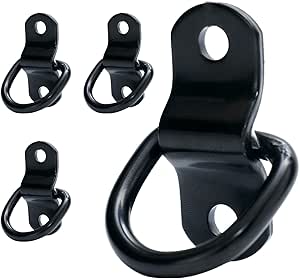 Amazon.com: Jamiikury 4Pcs D-Ring Tie Down Anchors, 1/4 Inch Black Tie Down Hooks with Mounting ...
