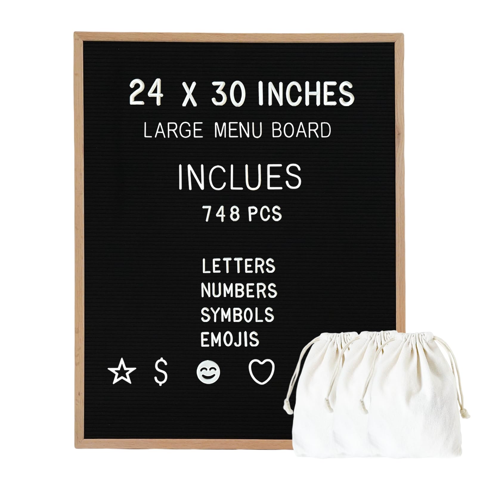 Amazon.com: Large Felt Letter Board 24x30 Inch with 748 letters, Large ...