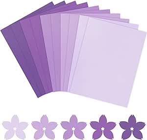Whaline 50 Sheet 8.5 x 11 Inch Purple Card Stock Paper 5 Solid Lavender ...