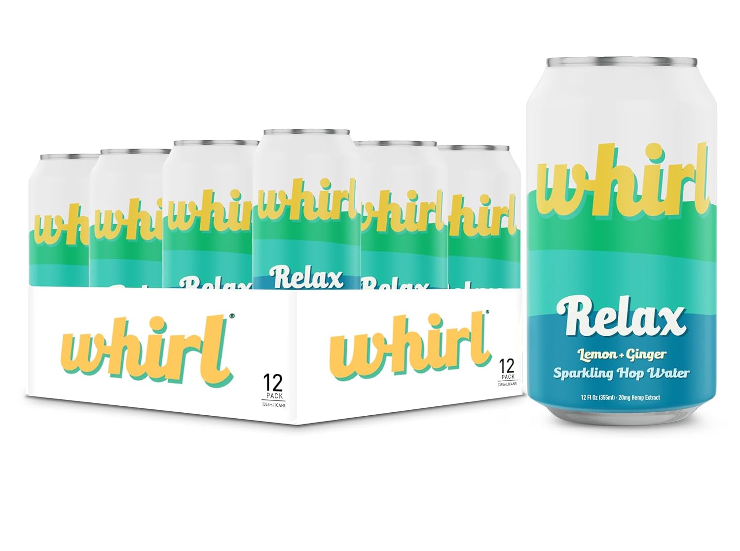 Amazon.com: Bravus Whirl Relax Hemp Infused Sparkling Hop Water Hints ...