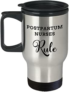 Amazon.com: Postpartum Nursing Mug, Post Partum Nurses Rule, Travel ...
