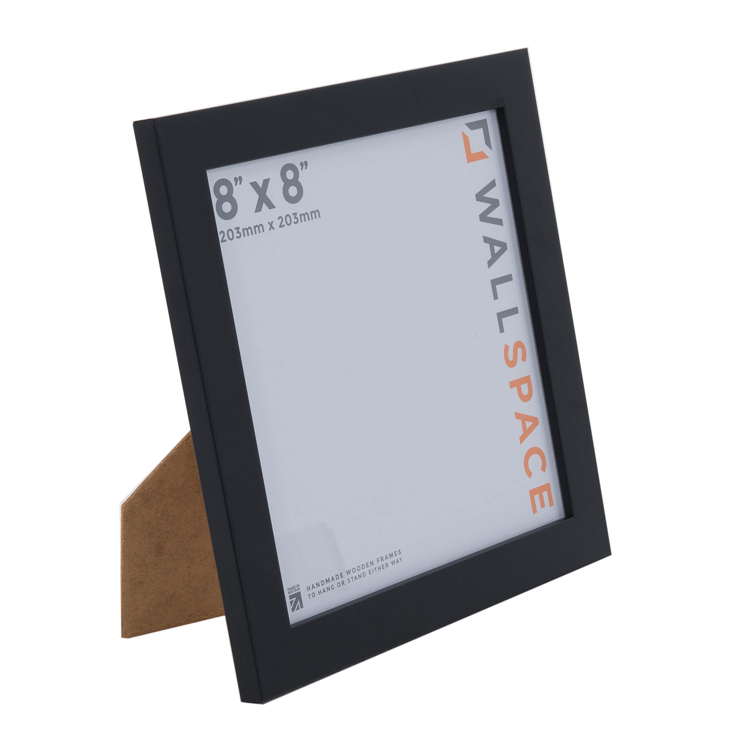 Wall Space 8x8 Black Frame | Black 8x8 Picture Frame | Real Solid Wood ...