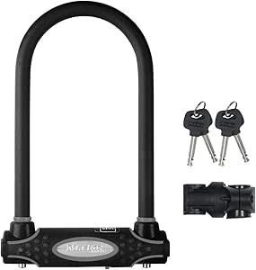 Amazon.com: Master Lock Black Bike Lock with 2 Keys, U-Lock for ...