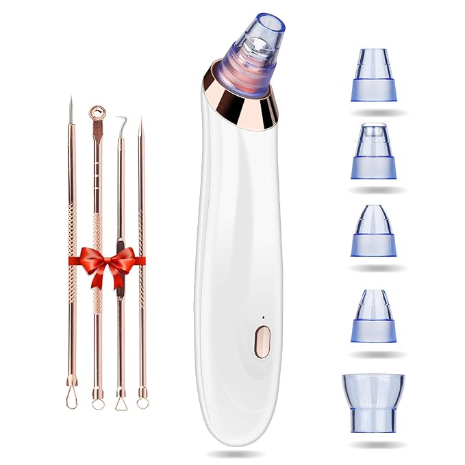 Amazon.com: Blackhead Remover Pore Vacuum, 5 in 1 Rechargeable Blackhead Vacuum Tools Kit with 3 ...