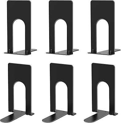 Amazon.com: VONDERSO Metal Bookends Black, 2 Pairs Decorative Metal ...
