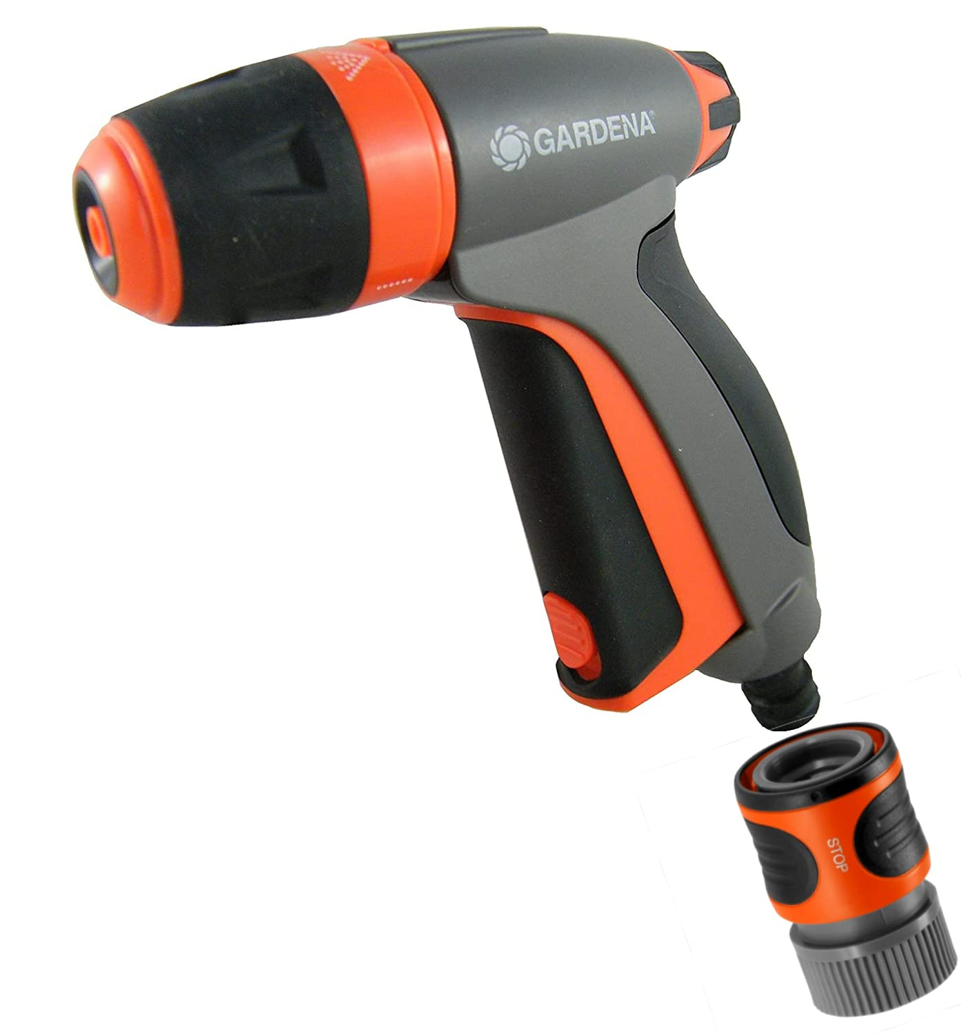 Gardena 32117 Metal Fully Adjustable Spray Gun with Built in Flow ...