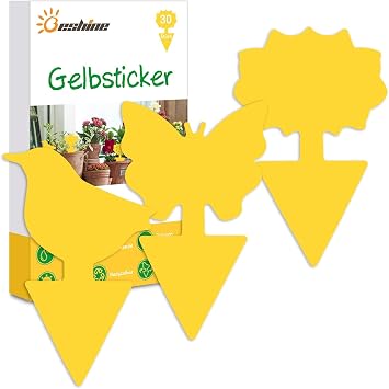 Beshine Gelbsticker, 30 Stück Gelbtafeln Trauermücken Bekämpfen ...