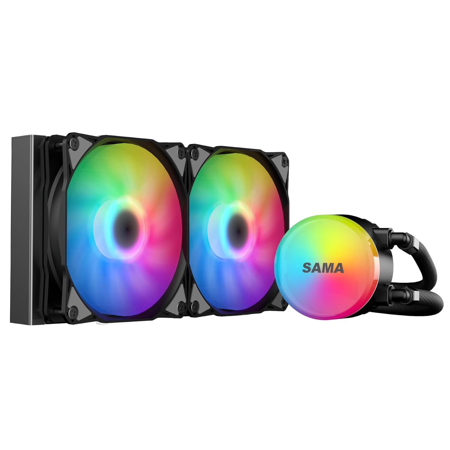 Amazon.com: SAMA SI240 Black Liquid Cooler 240mm AIO Radiator with ...