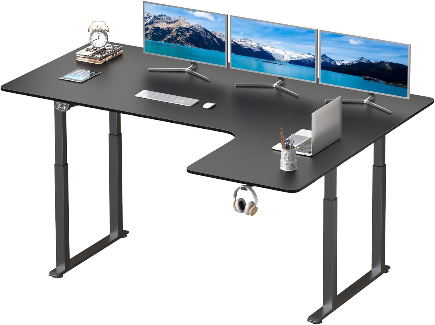 Amazon.com: Dripex L Shaped Standing Desk Adjustable Height 63 inch 71 ...