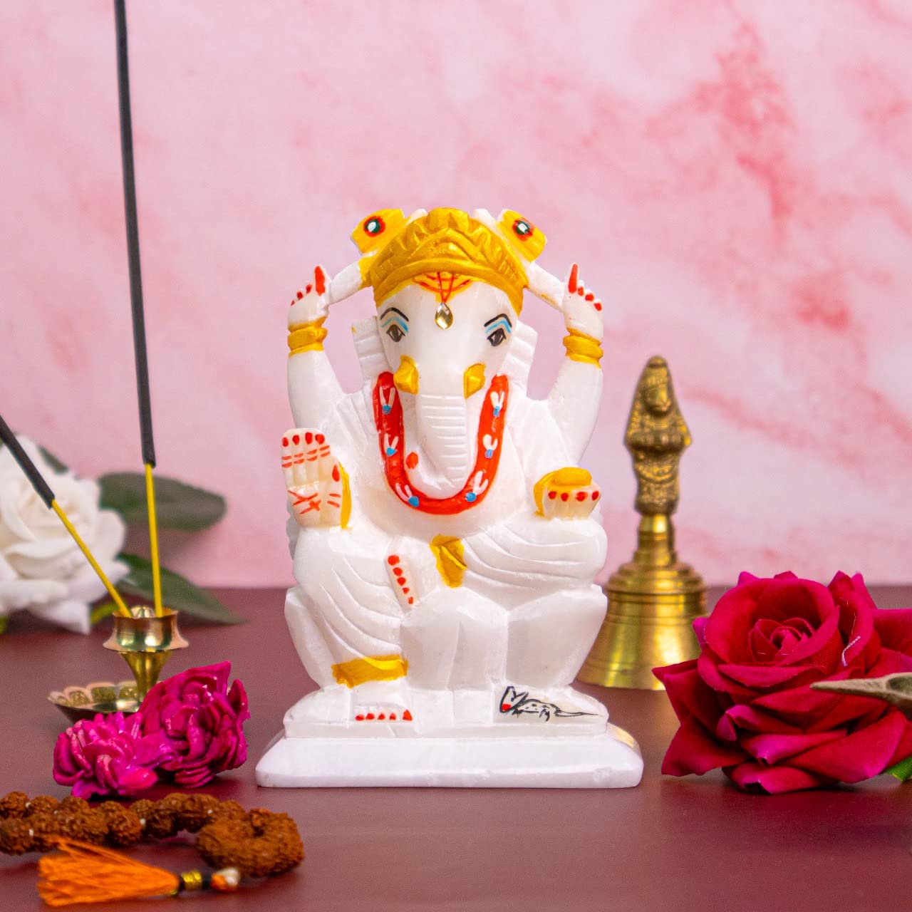 Buy HANDICRAFT BAZAAR Marble Ganesh Murti for Home mandir | Ganpati ...